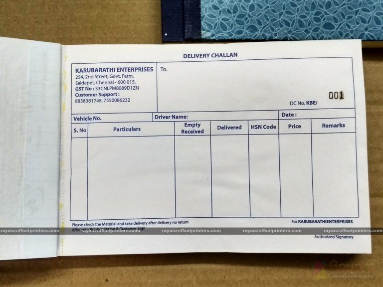 Bill Book Price | A5 Size 10 Bill Book Printing @ Rs.1700.00