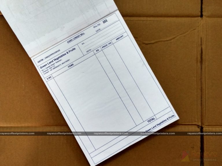 Bill Book Price | A5 Size 10 Bill Book Printing @ Rs.1700.00